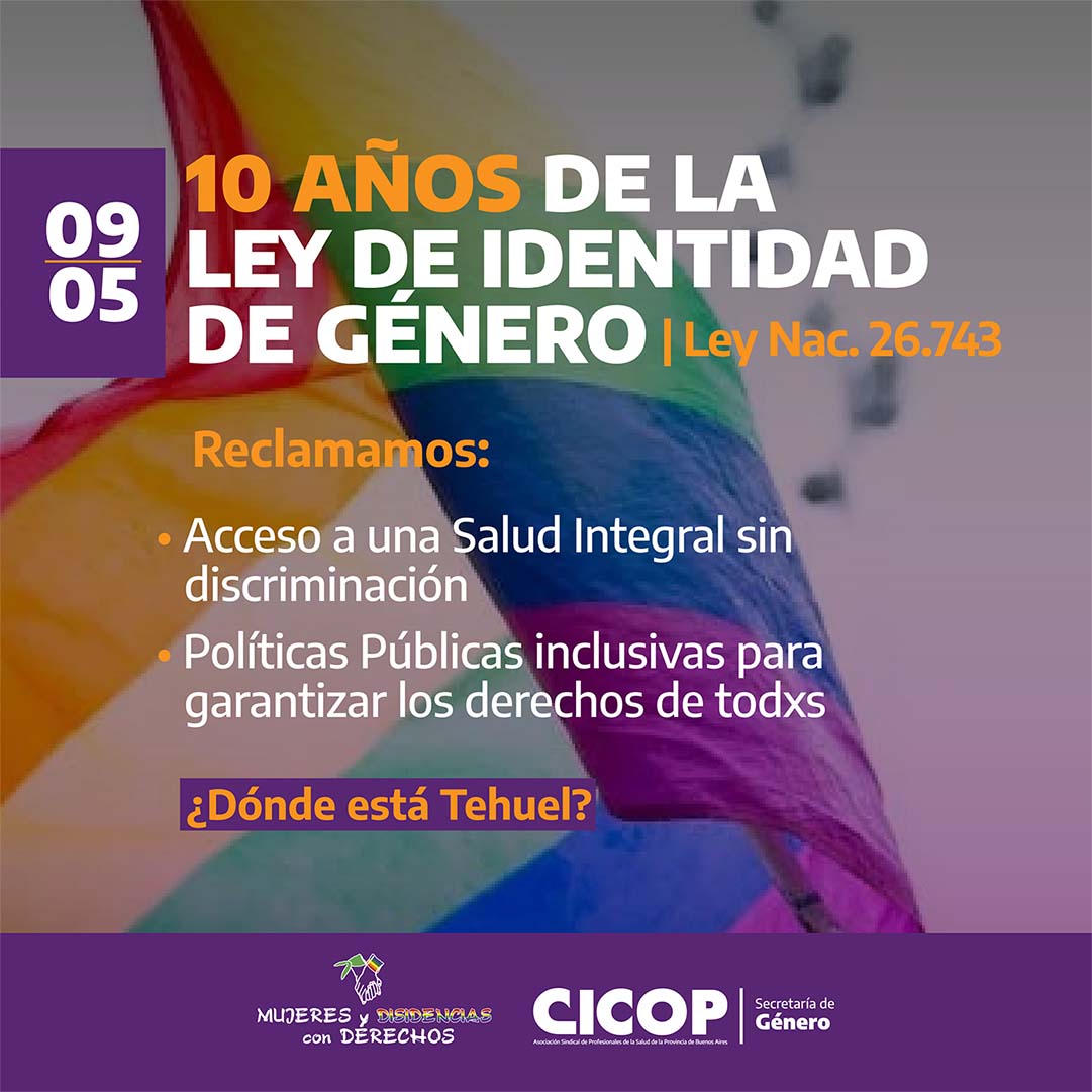 10 años de la Ley de Identidad de Género – Ley Nac. 26.743 – CICOP