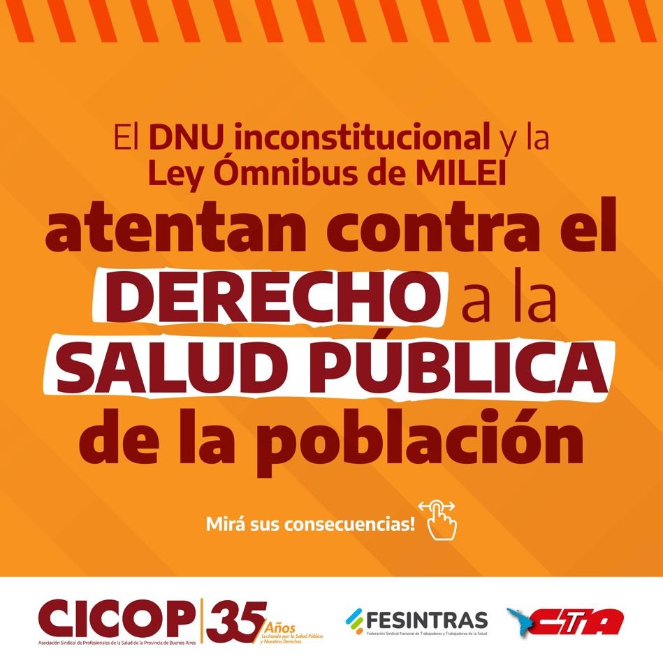 El Dnu Y La Ley Ómnibus Atentan Contra El Derecho A La Salud Pública De